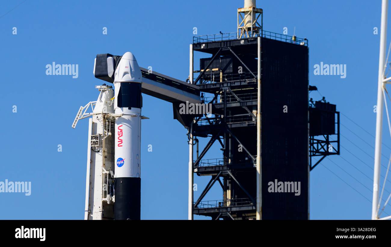 Merritt Island, Florida, USA. 12th Mar, 2025. A SpaceX Falcon 9 rocket ...