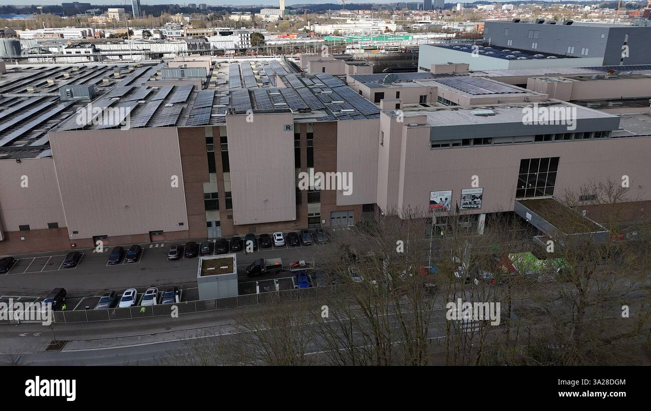 Brussels, Belgium. 12th Mar, 2025. This aerial drone image shows the ...