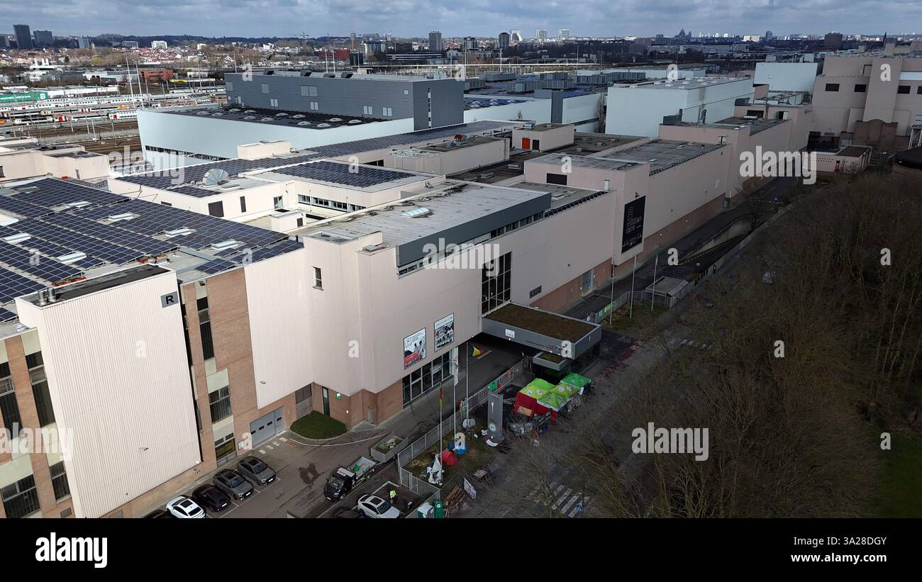 This aerial drone image shows the site of the closed Audi car plant in ...