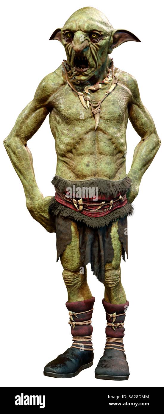 3D rendering of a fairy tale creature hobgoblin isolated on white ...