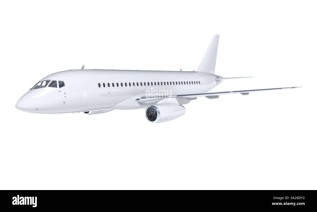 passenger airplane flying with transparent background 3d Stock Photo ...