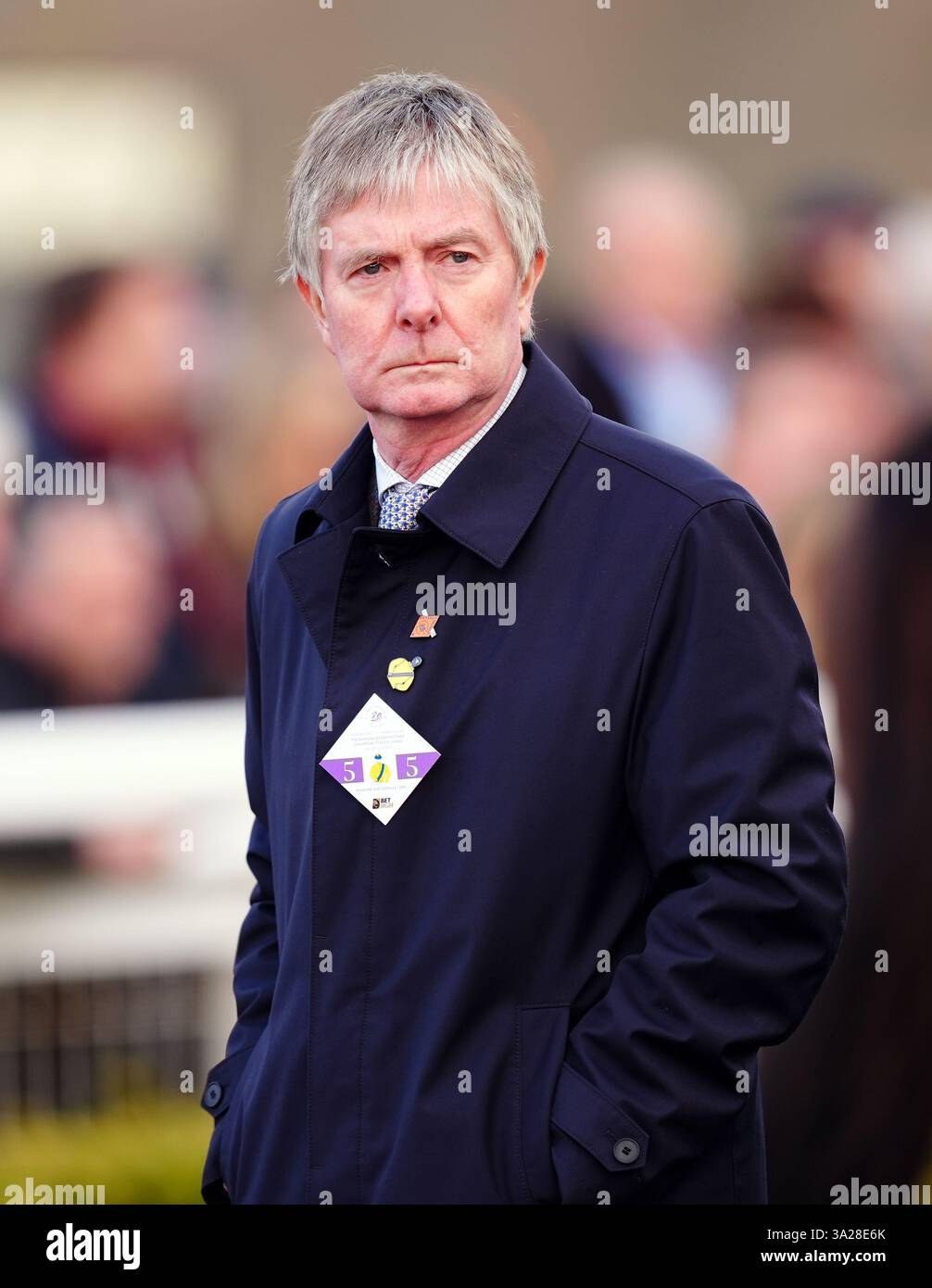 Owner and trainer of horse Marine Nationale, Barry Connell before the ...