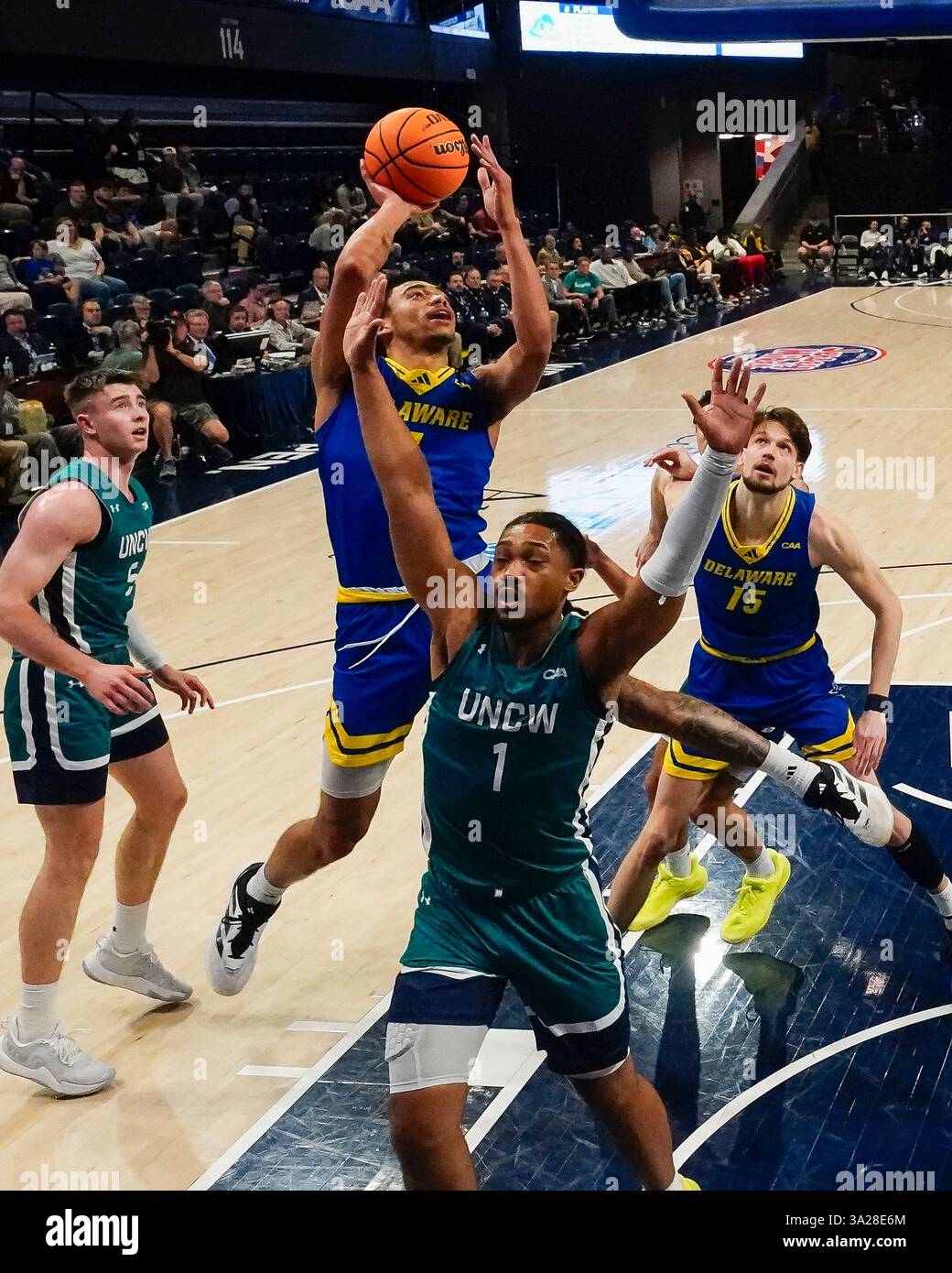 WASHINGTON, DC - MARCH 11: Delaware Blue Hens Guard Izaiah Pasha (1 ...