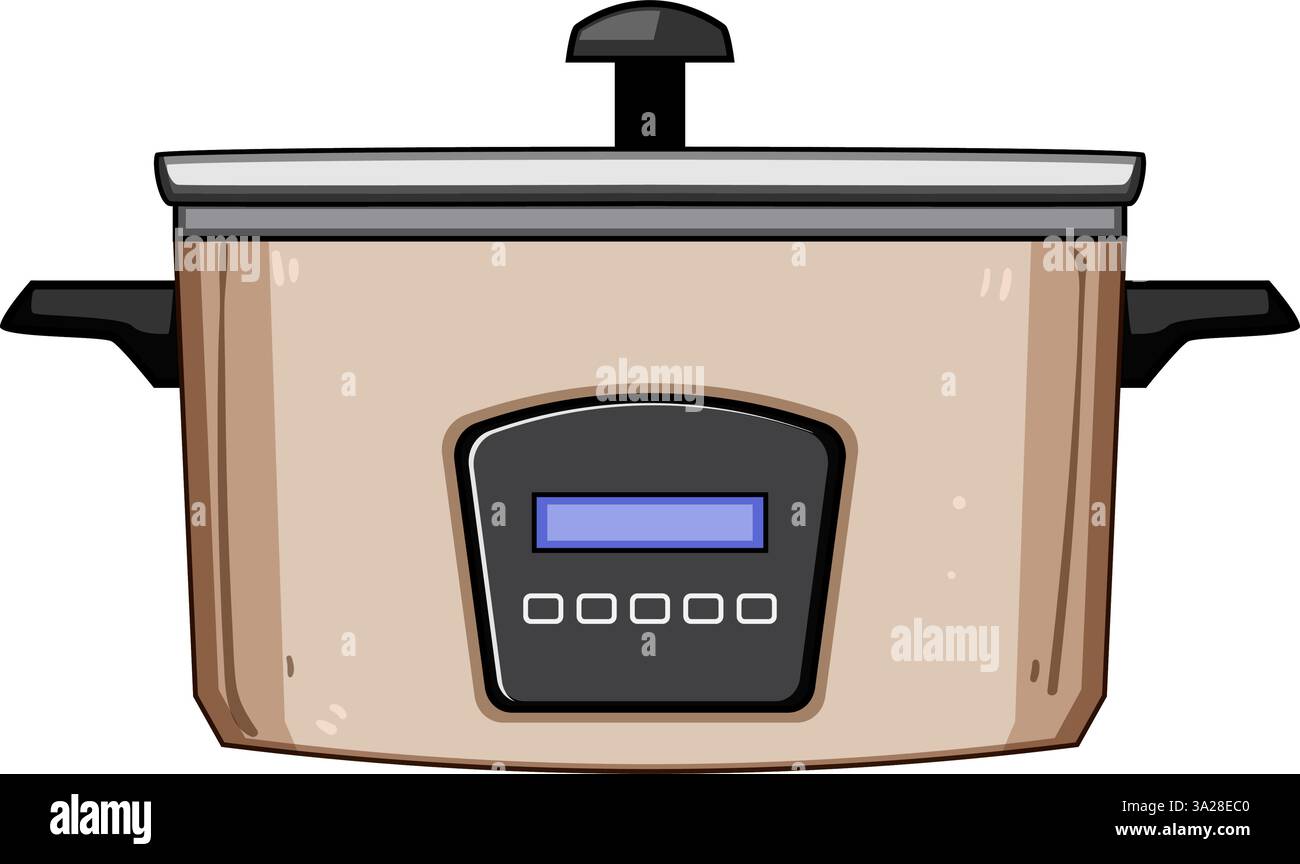 beef slow cooker cartoon vector illustration Stock Vector Image & Art ...