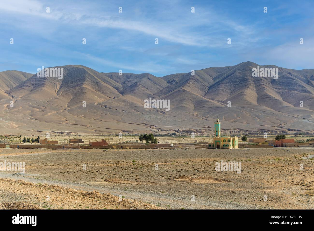 A mosque in one of the settlements of the High Atlas Plateau. Morocco ...