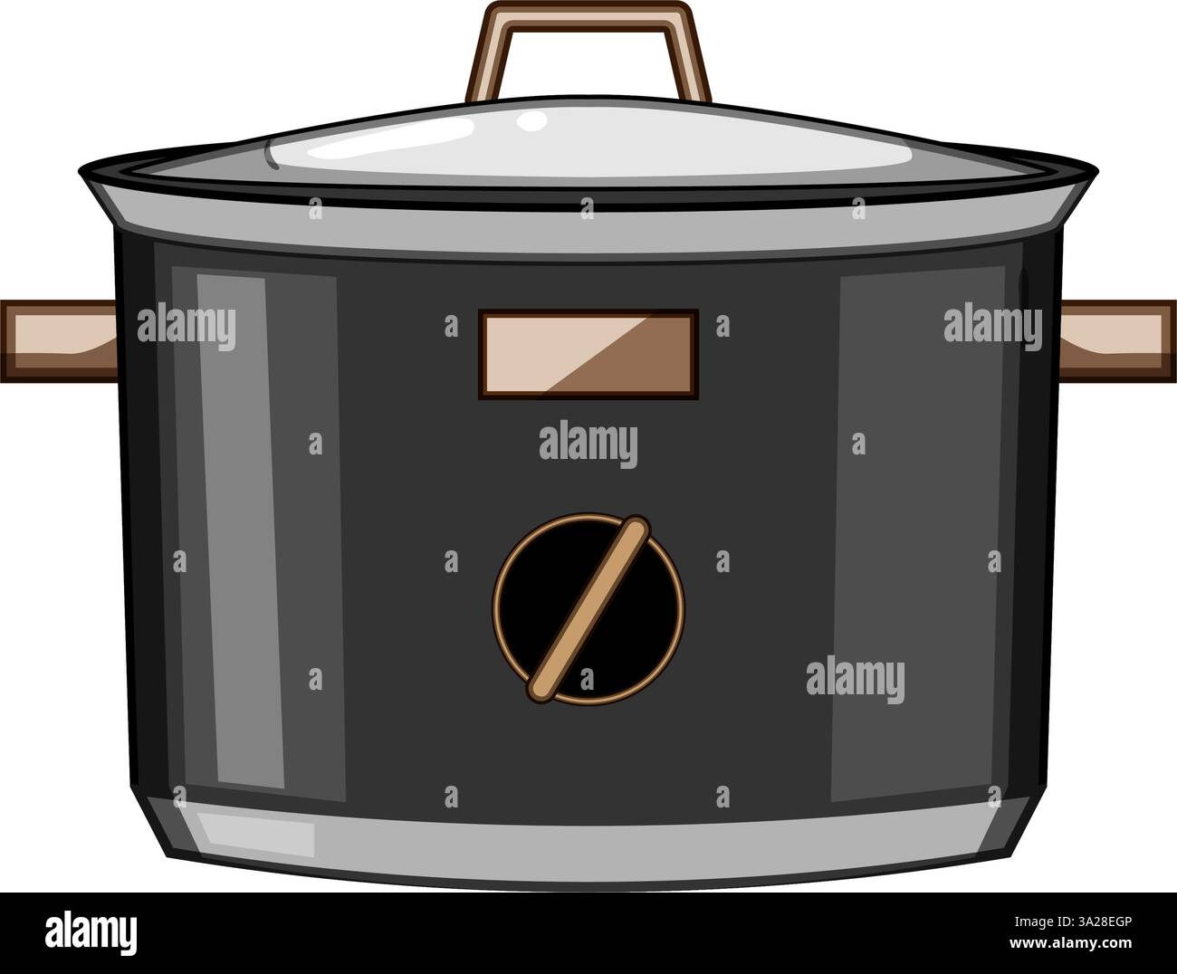 healthy slow cooker cartoon vector illustration Stock Vector Image ...