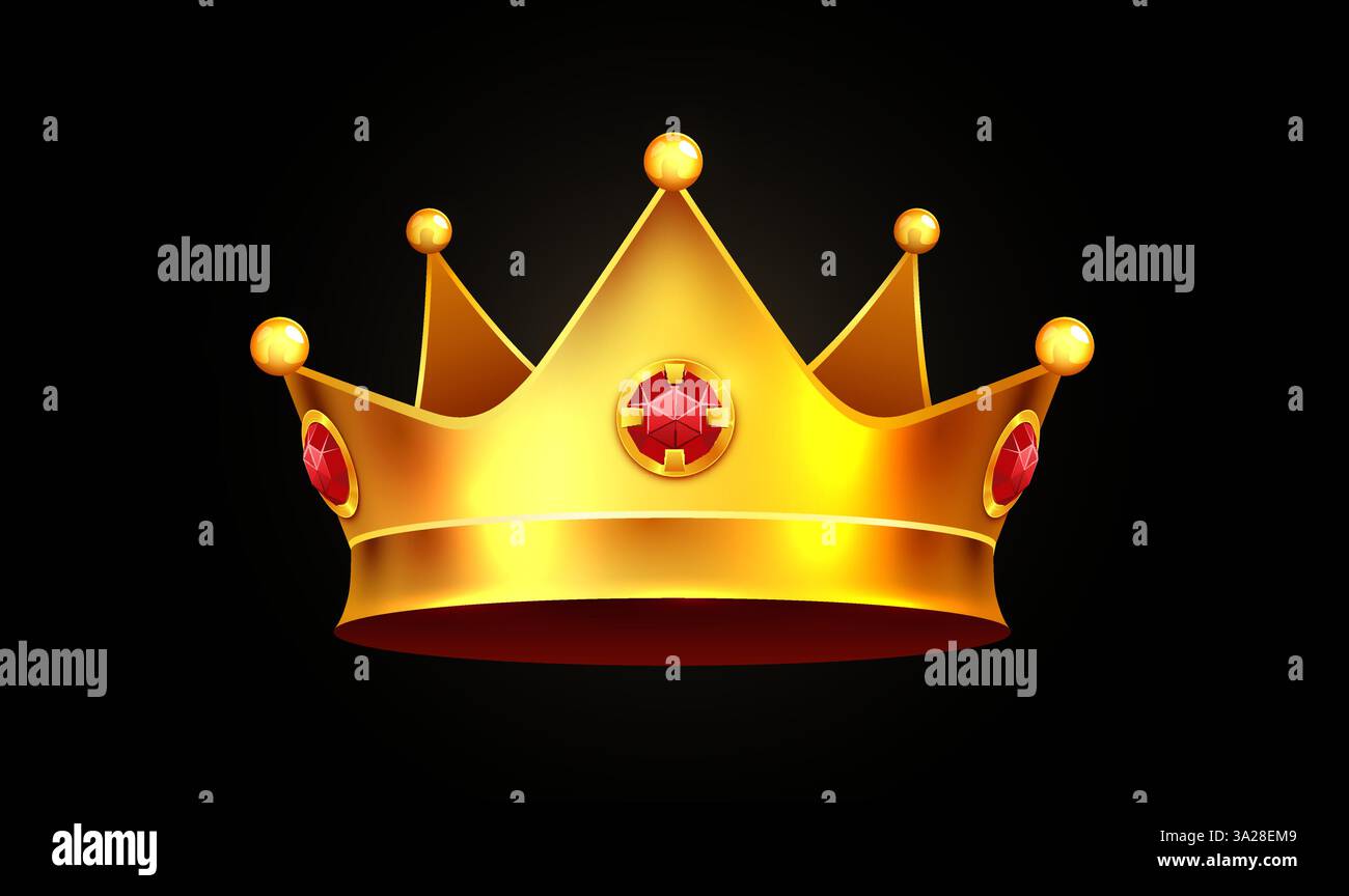 Golden crown with gems. Vector illustration Stock Vector Image & Art ...