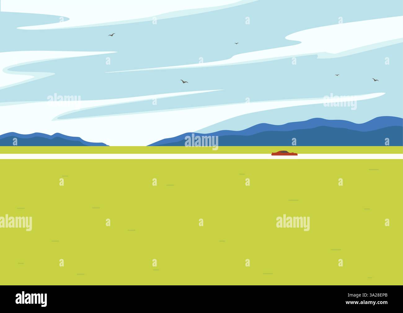 Rural road in field aerial Stock Vector Images - Alamy