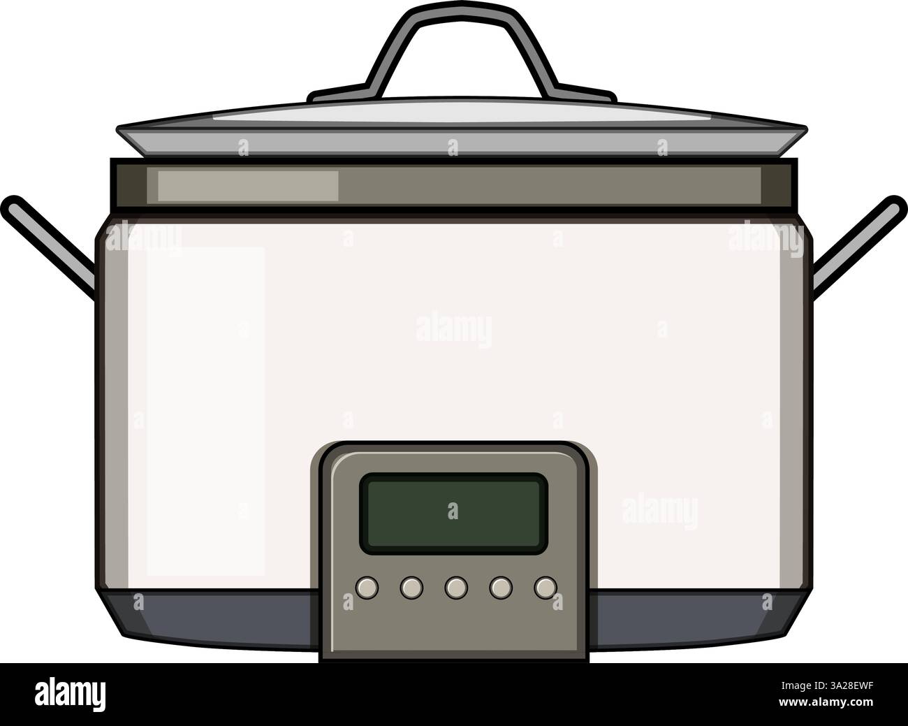 crockpot slow cooker cartoon vector illustration Stock Vector Image ...