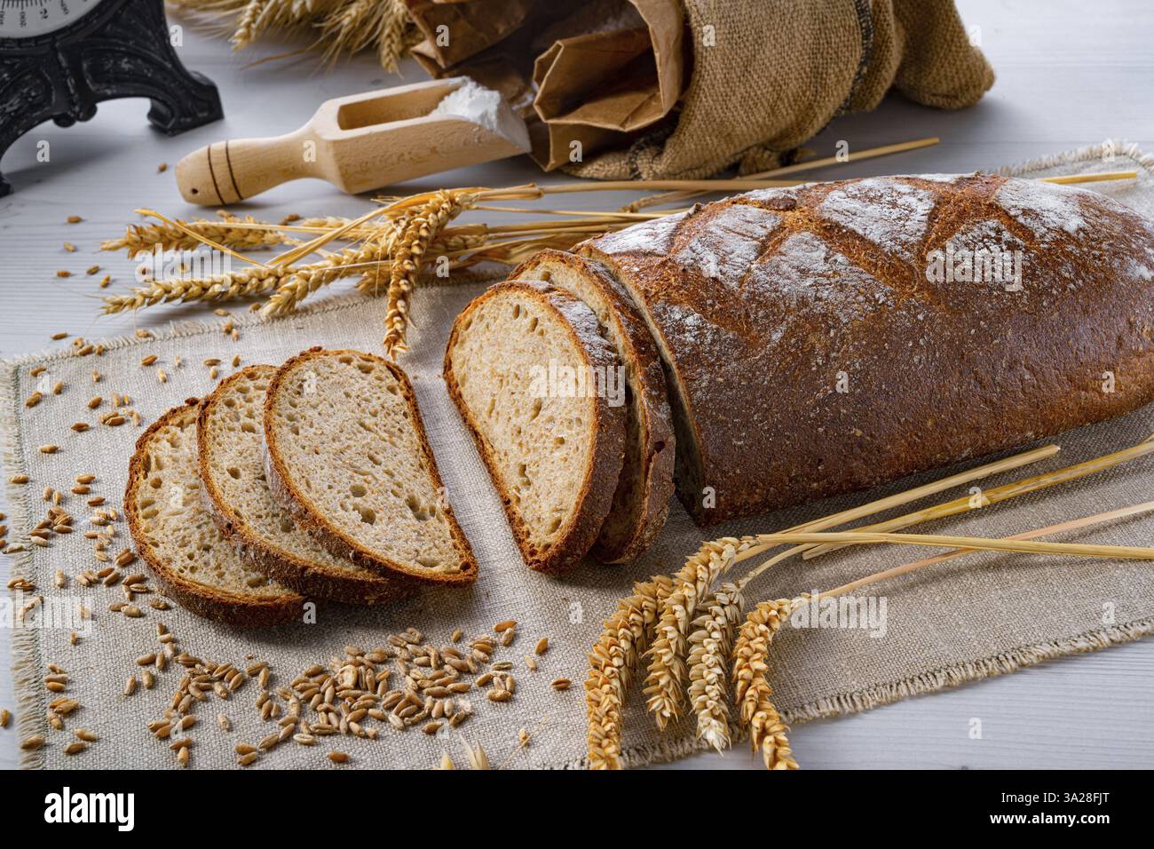 Delicious mixed rye bread, also known as grey bread Stock Photo - Alamy