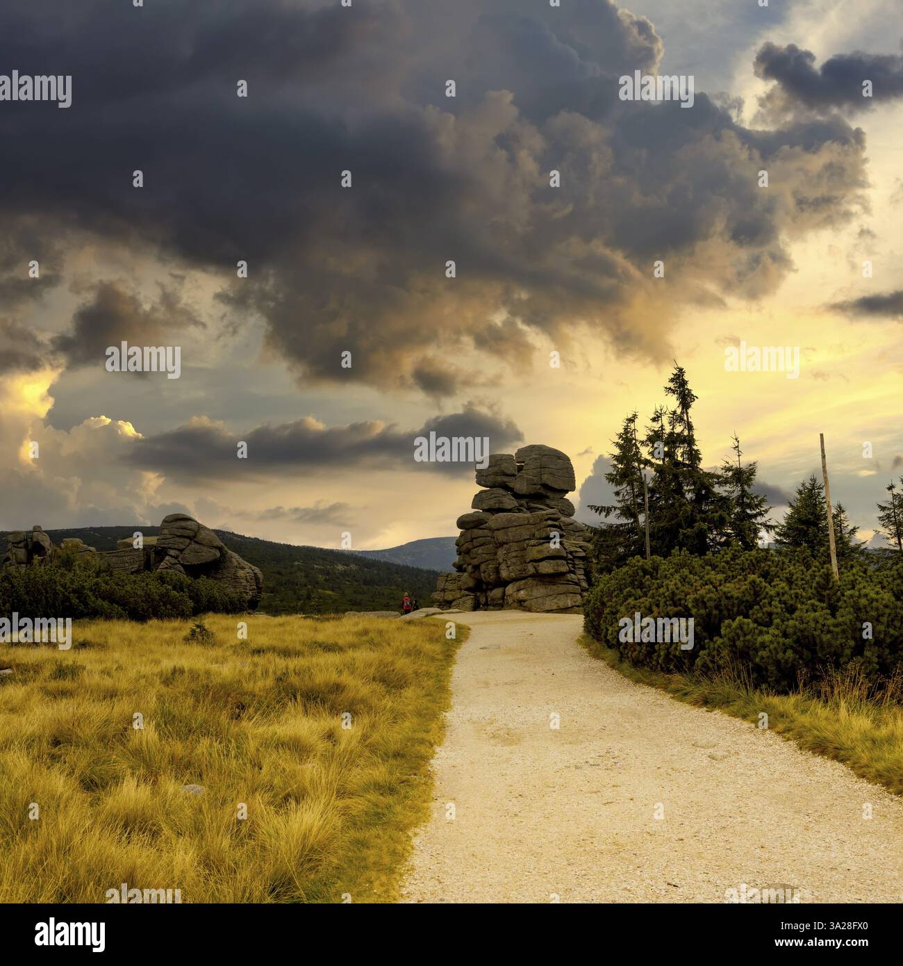 Sunny October view of the Sudeten Mountains Stock Photo - Alamy
