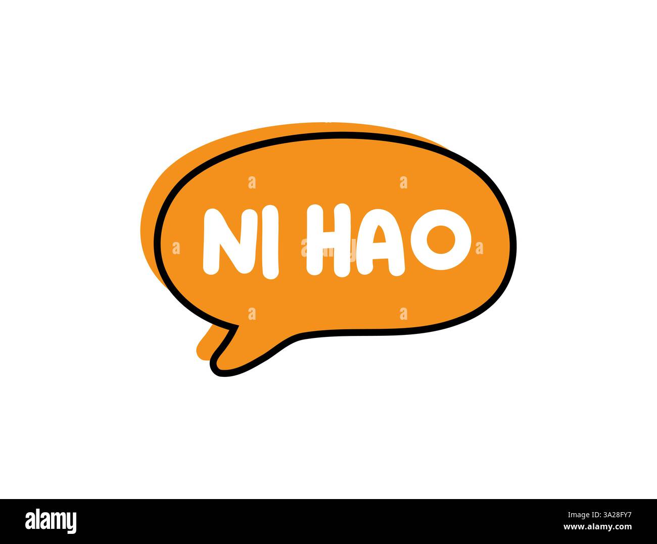 Ni Hao. Badge, icon, logo vector design illustration on white background Stock Vector Image ...