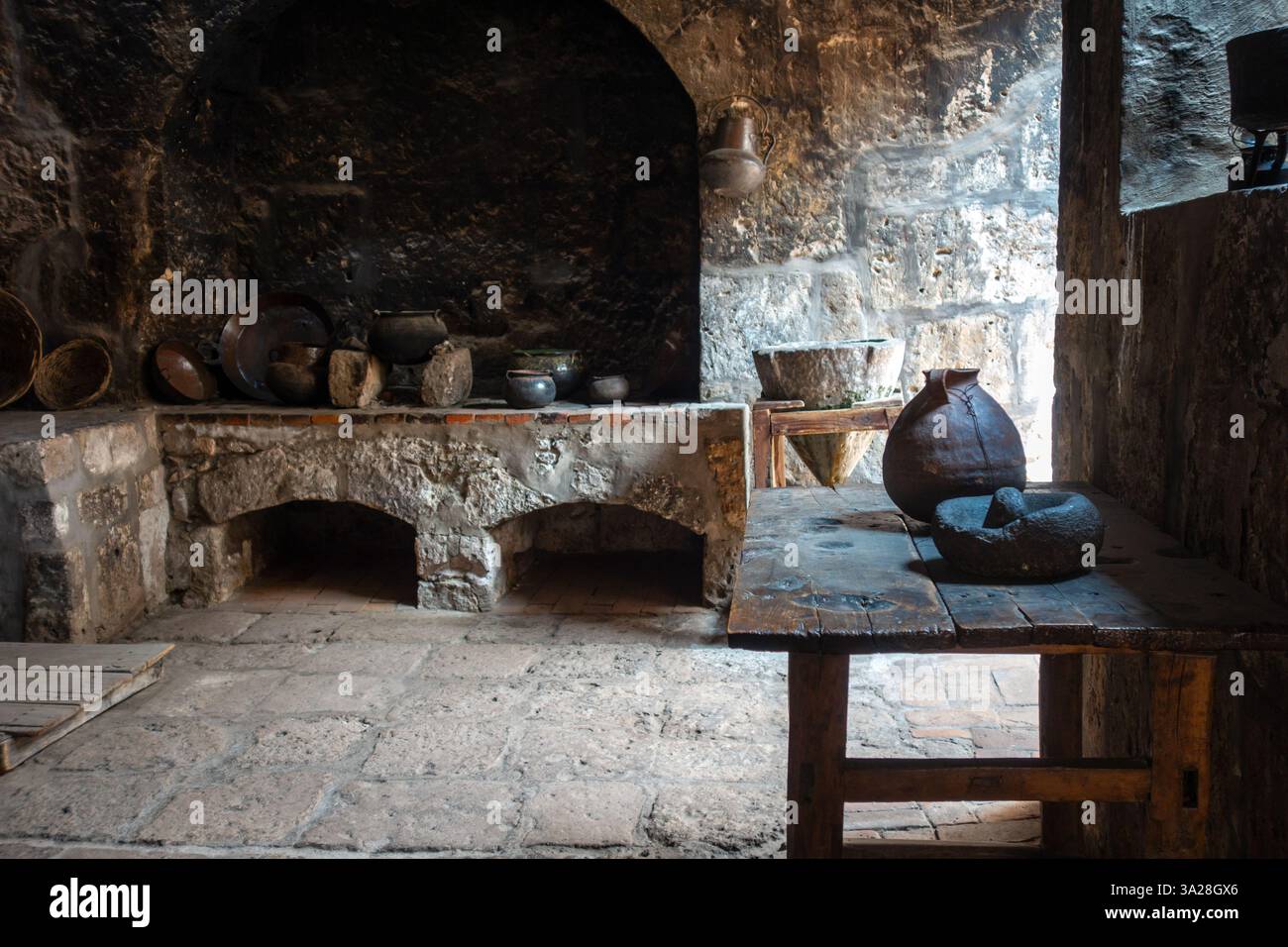 The old kitchens of Santa Catalina Monastery in Arequipa feature stone ...