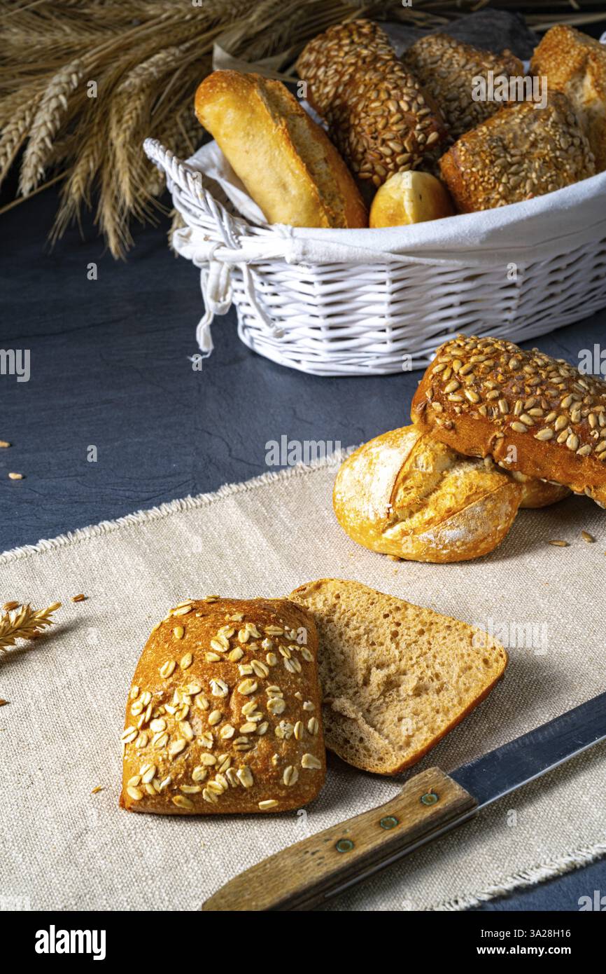 Delicious and crispy breakfast rolls Stock Photo - Alamy