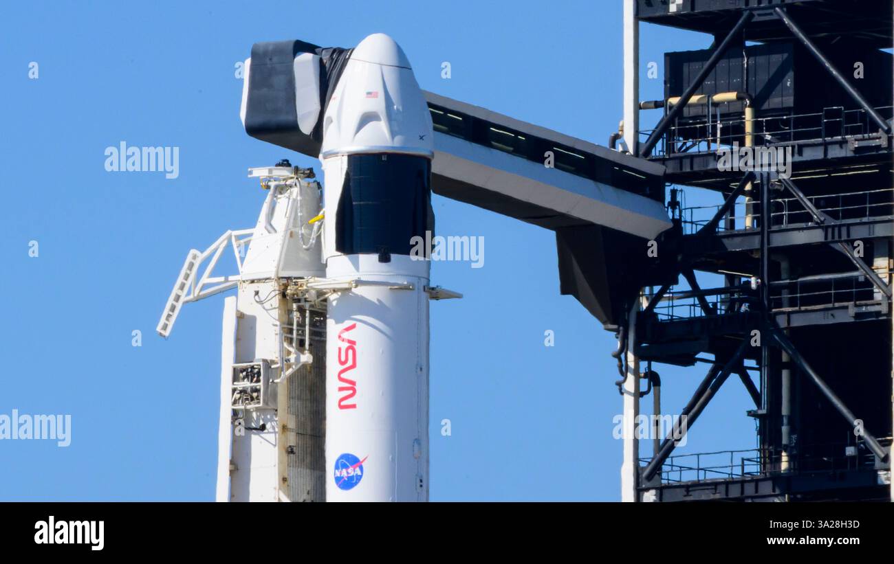 Merritt Island, Florida, USA. 12th Mar, 2025. A SpaceX Falcon 9 rocket ...