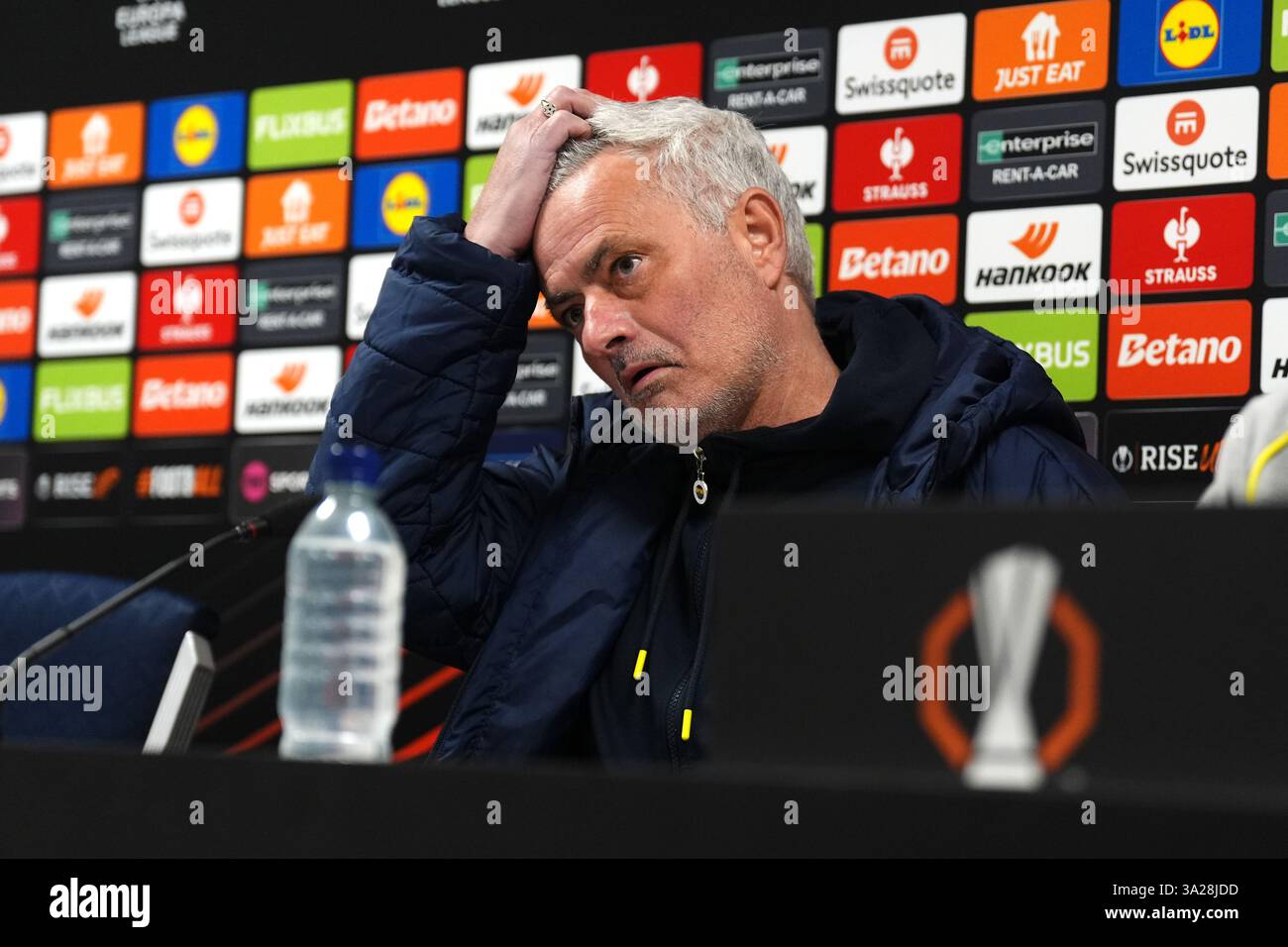 Fenerbahce manager Jose Mourinho during a press conference at the Ibrox ...