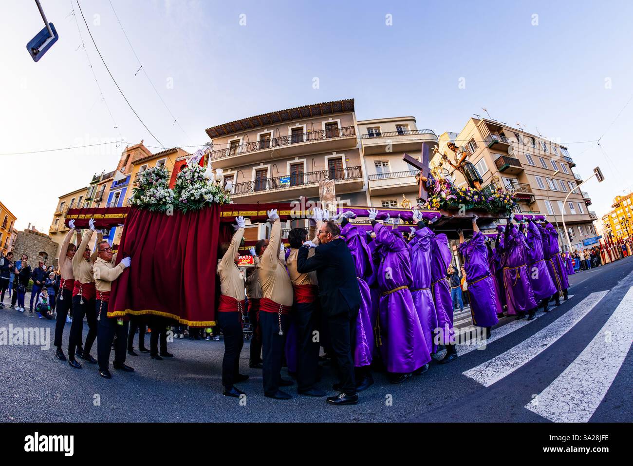 The meeting of the Good Friday procession in Villajoyosa Stock Photo ...
