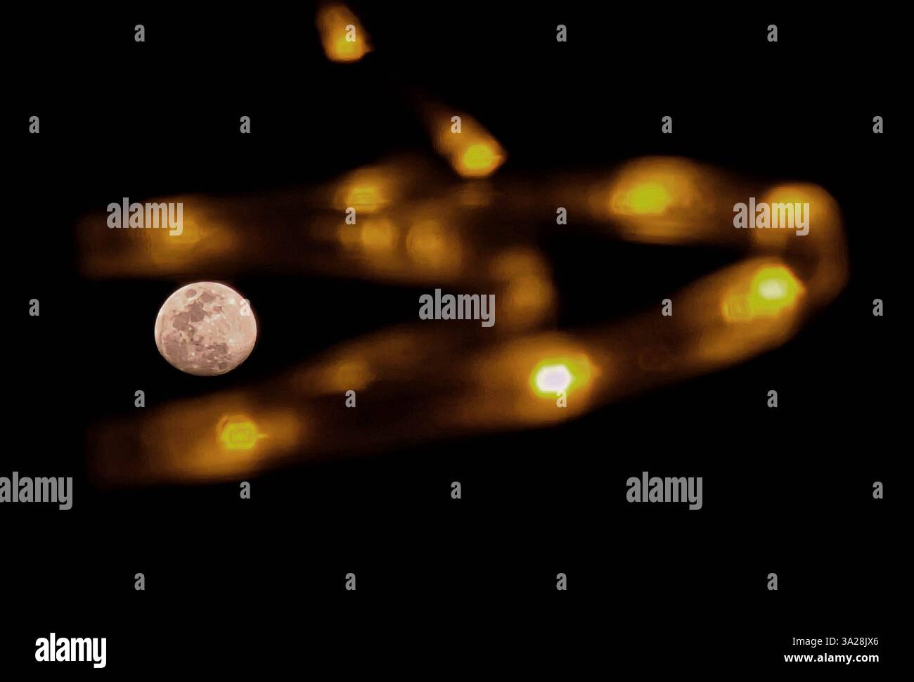 March 12, 2025, Doha, Qatar: The full moon appears on the eleventh day ...