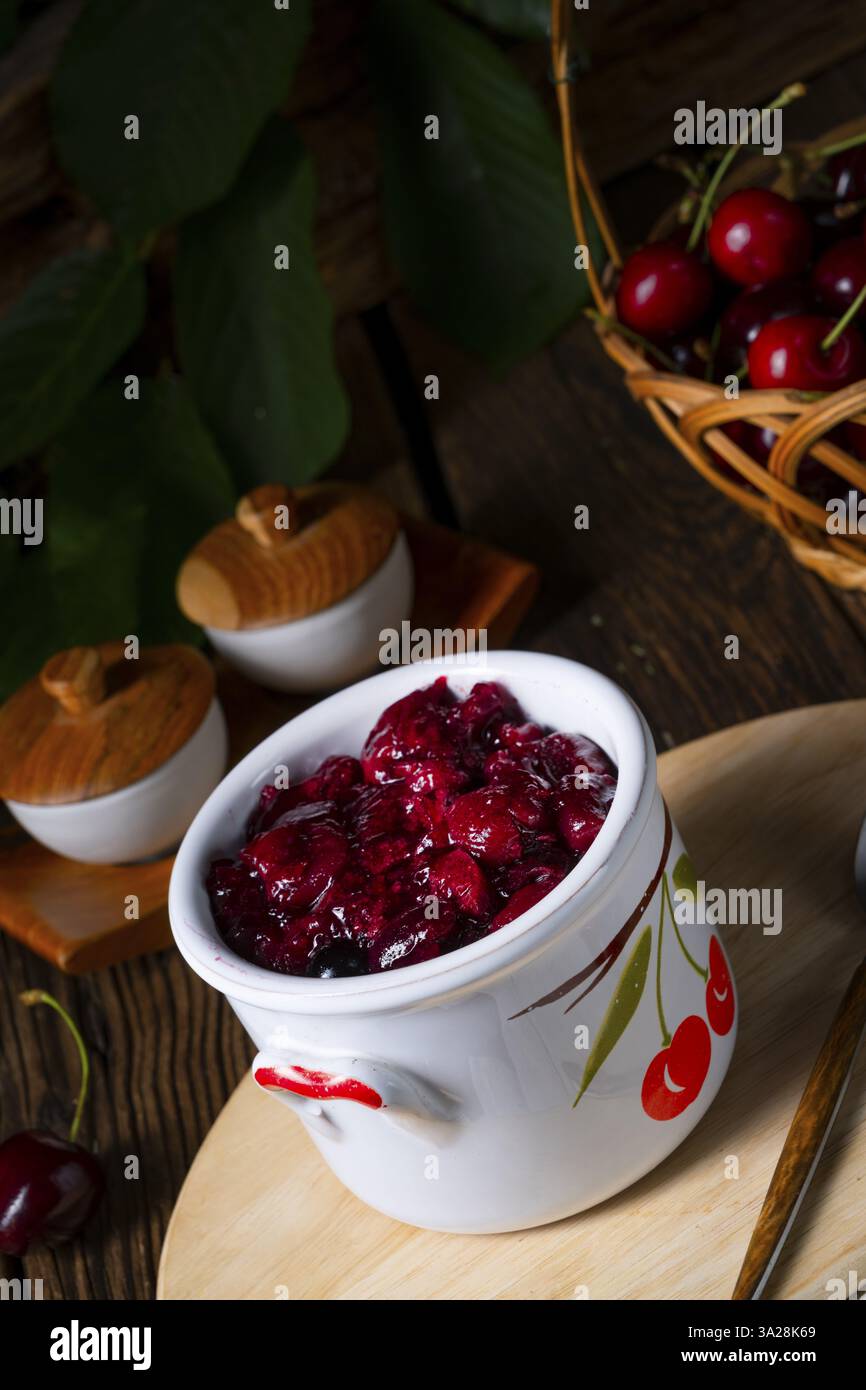 Classic homemade cherry jam Stock Photo - Alamy