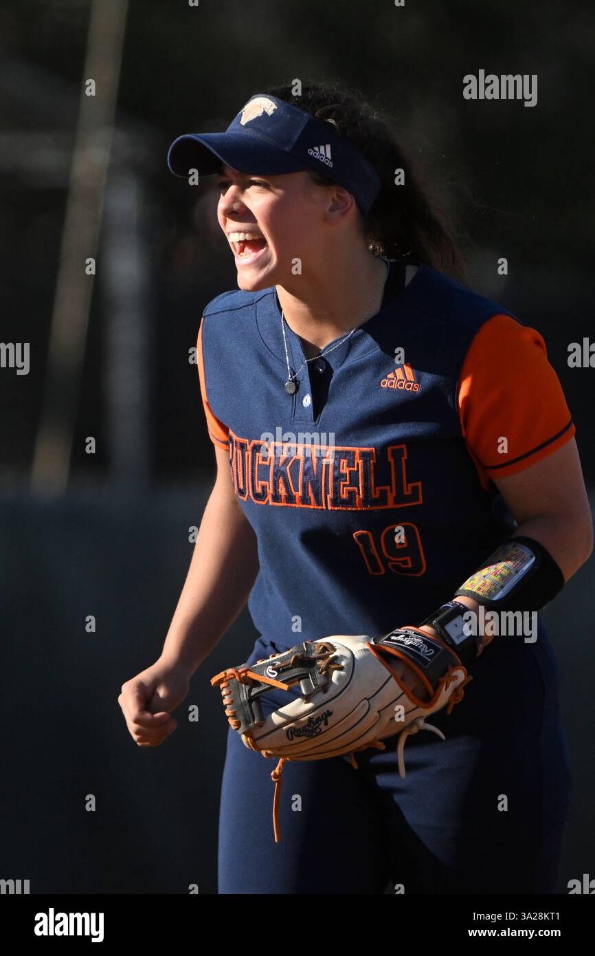 Bucknell's Brooke Popella (19) reacts while playing Lipscomb in an NCAA ...