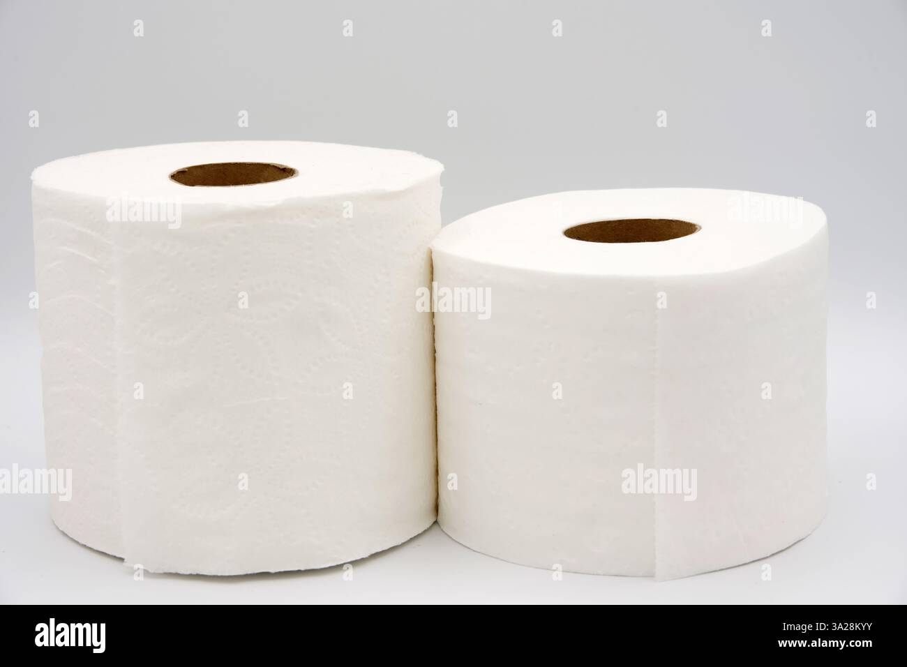 Toilet paper rolls side by side showing shrinking size of rolls with ...