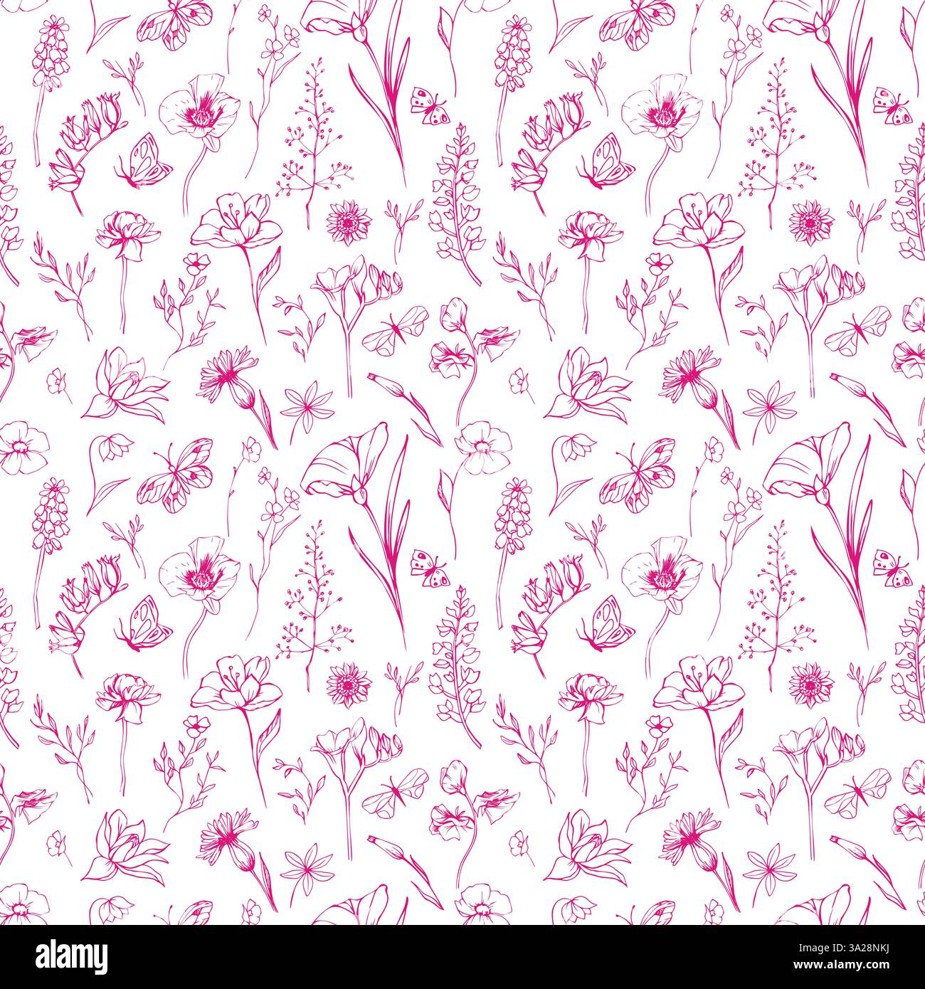 Little pink flowers background Stock Vector Images - Alamy
