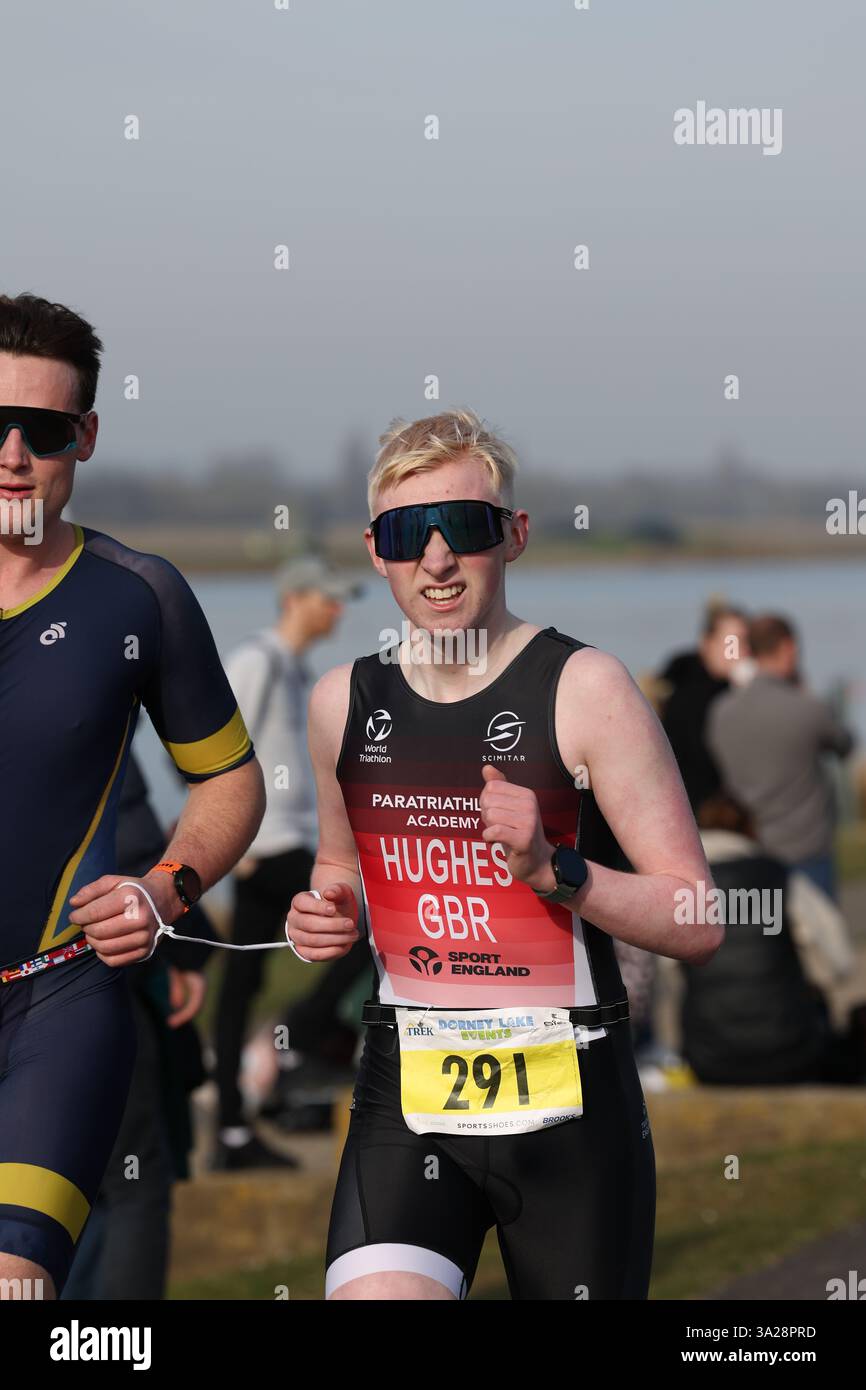 Harry Hughes being guided by Ben Brooks in the Super Spring Duathlon in ...