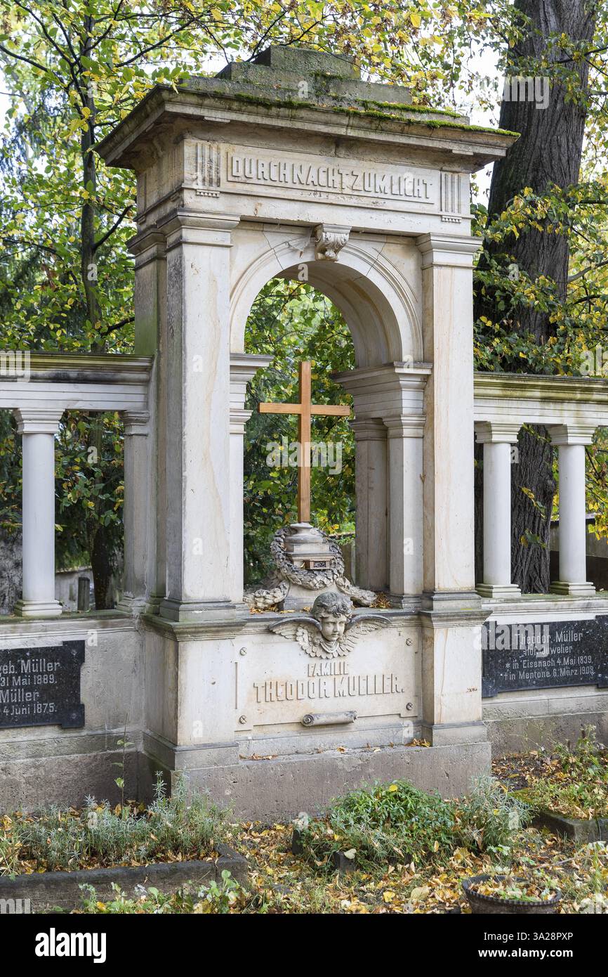 Historic graves at the Old Cemetery in Weimar, Thuringia, Germany ...