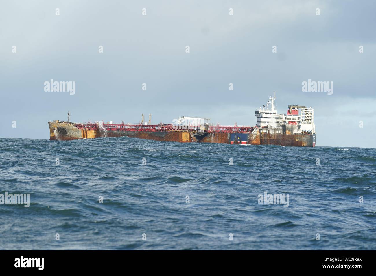 The US oil tanker MV Stena Immaculate which was struck by the Solong ...