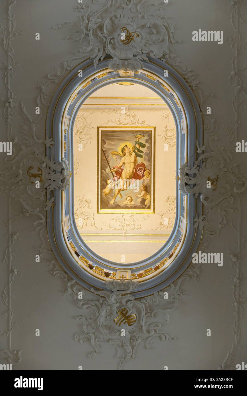 Ceiling painting Genius of Glory by Johann-Heinrich Meyer in the Rococo ...