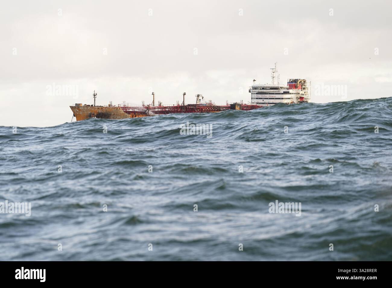 The US oil tanker MV Stena Immaculate which was struck by the Solong ...