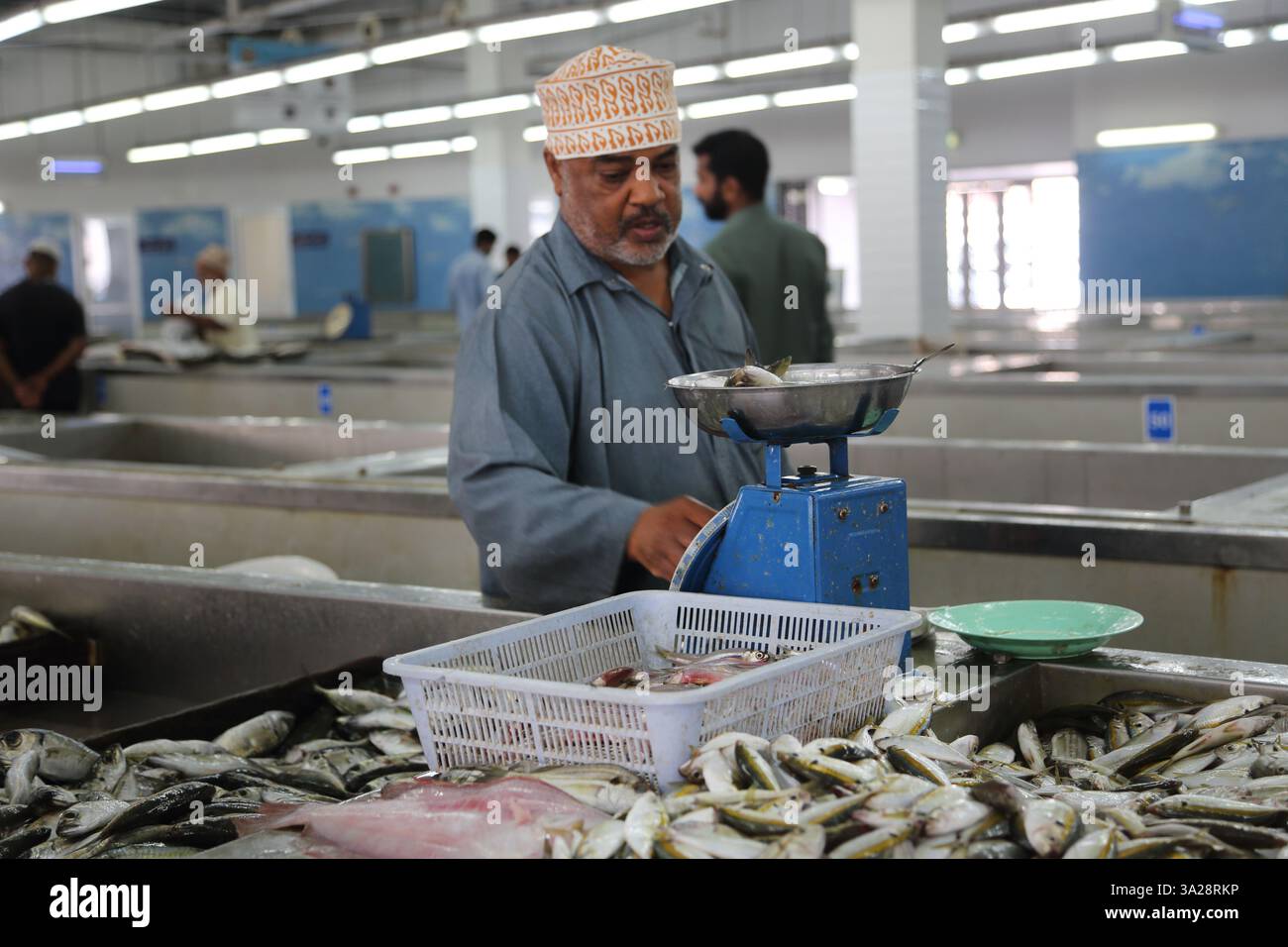 Omani Weighing Fish at Mutrah Fish Souk Oman Stock Photo - Alamy