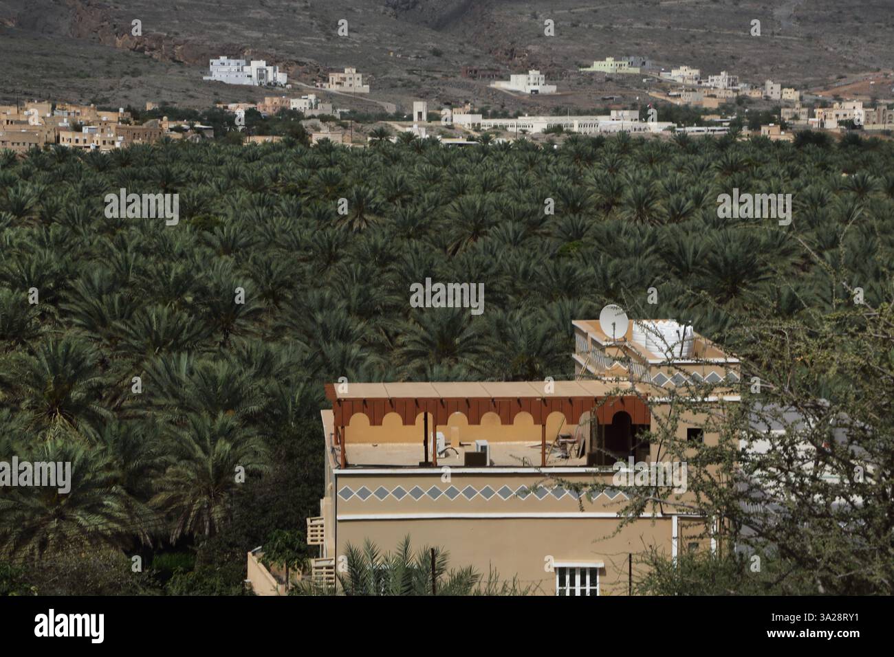 Village o the Edge of Oasis at Wadi Ghul Hajar Mountains Al Hamra Oman ...