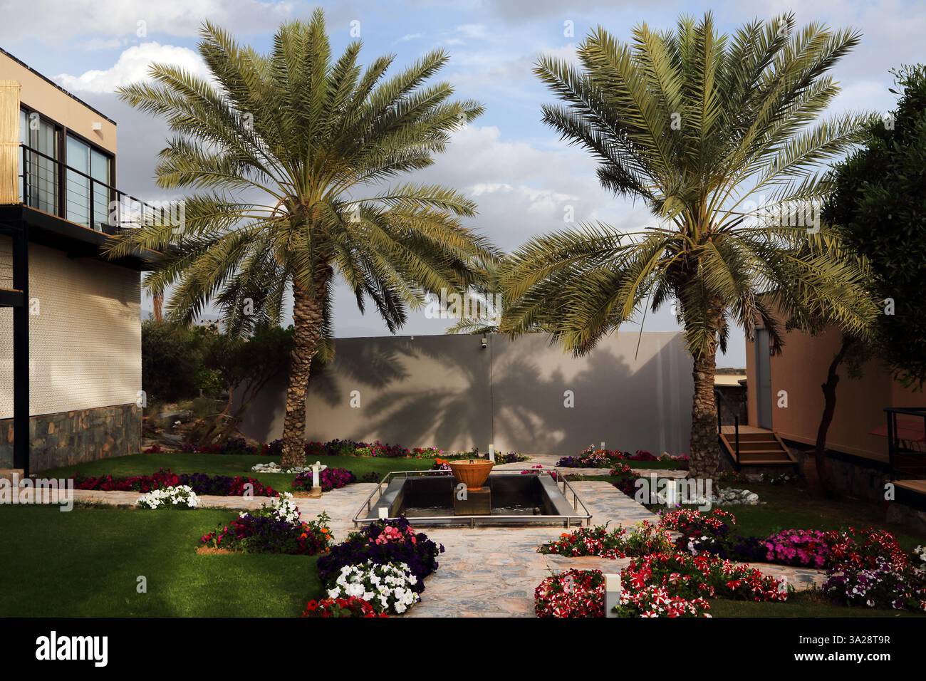 The Gardens of The View Hotel Al Hamra Oman Stock Photo - Alamy