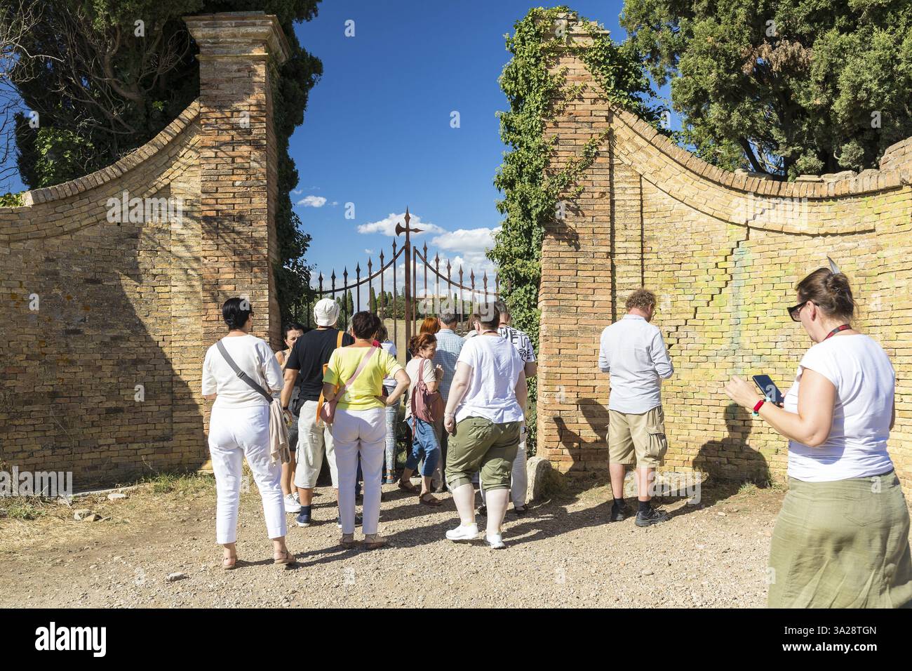 Tourists photograph the famous Gladiator house Genna Borborini Maria ...