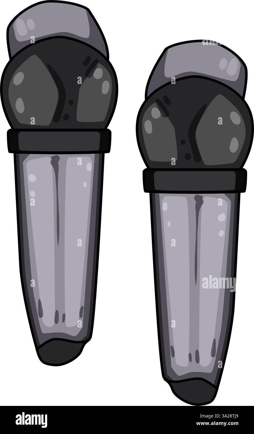 flute shin guards cartoon vector illustration Stock Vector Image & Art ...