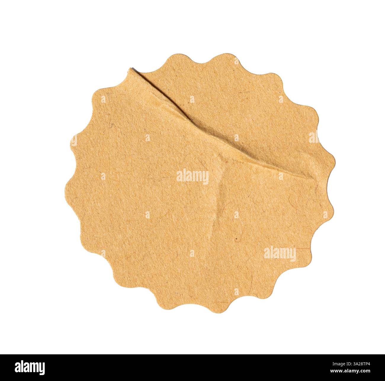 Recycled crumpled sticker paper cardboard price tag sticker with copy ...