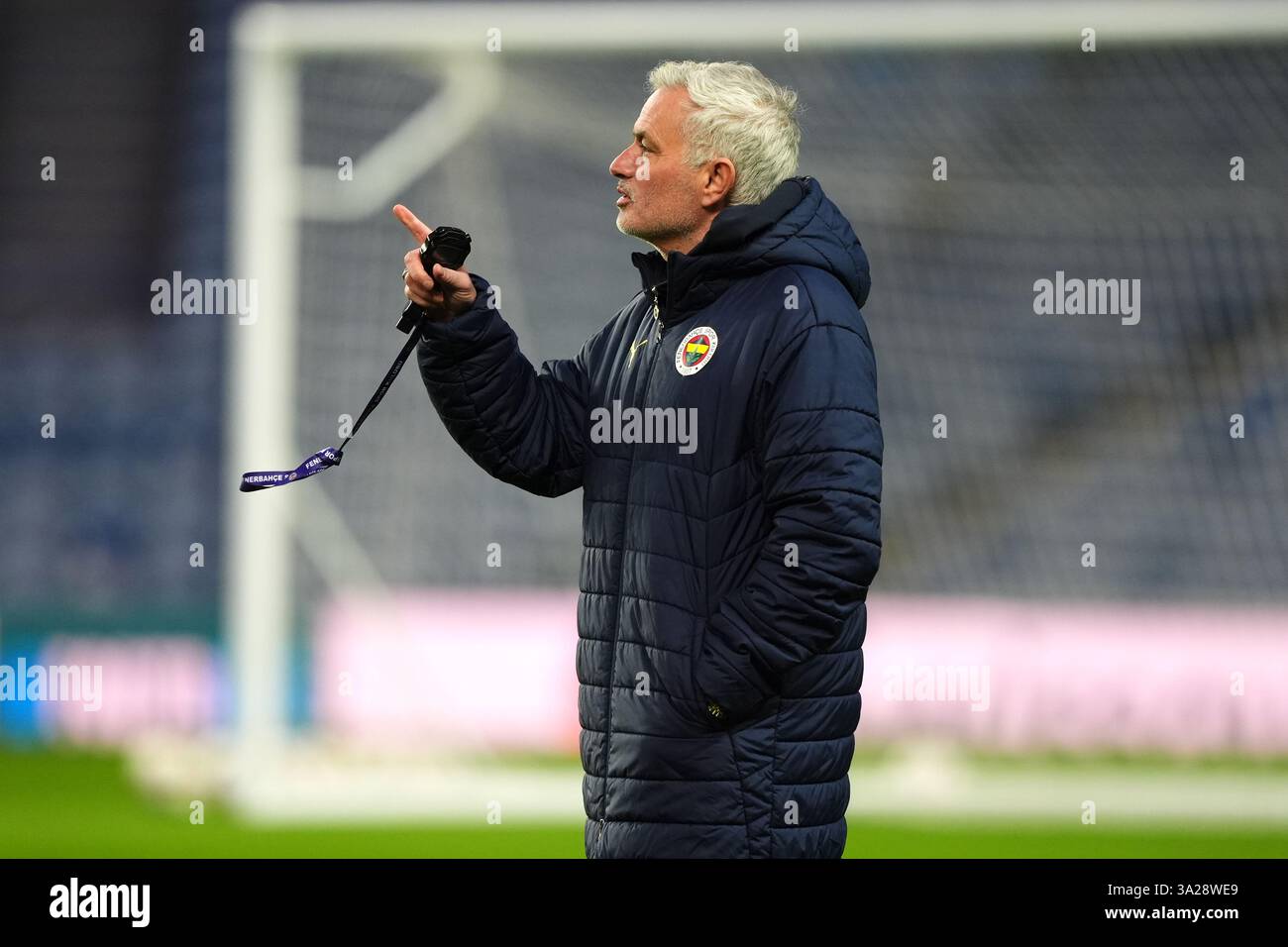 Fenerbahce manager Jose Mourinho during a training session at the Ibrox ...