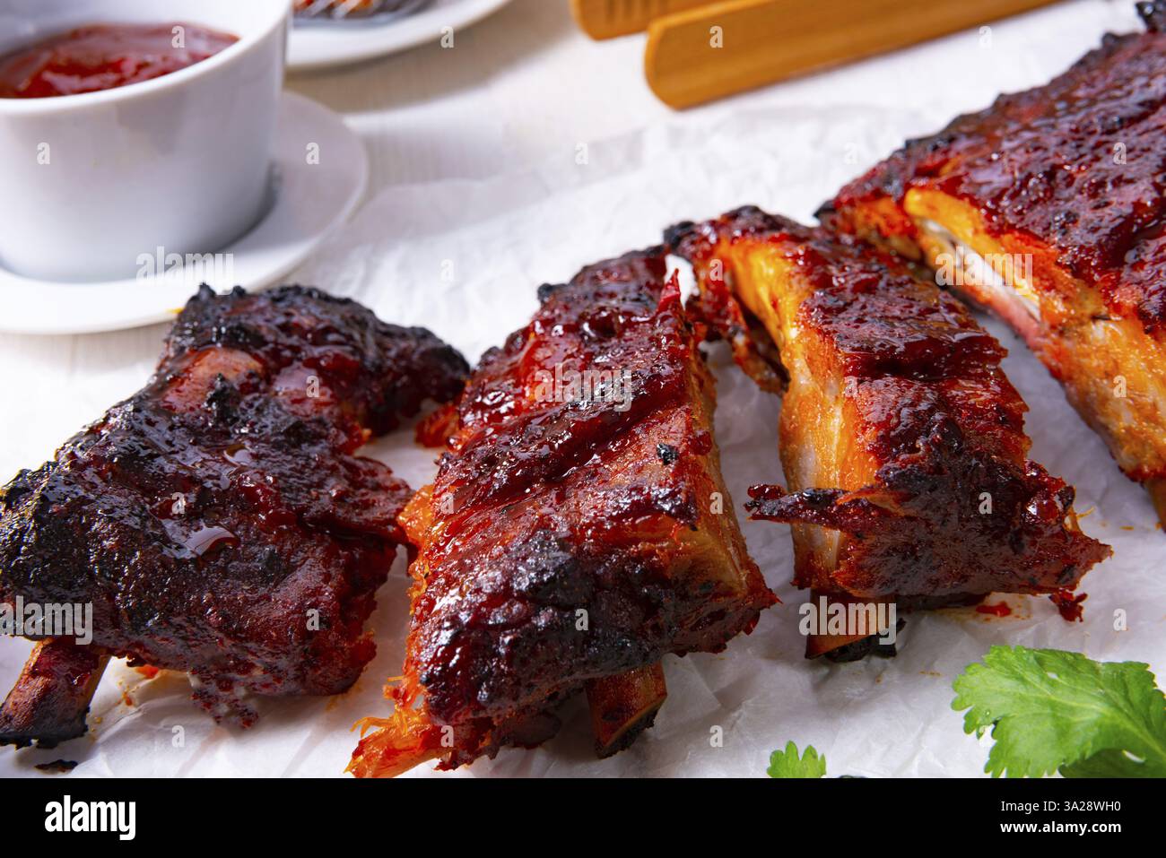 BBQ replacement ribs from a charcoal grill Stock Photo - Alamy