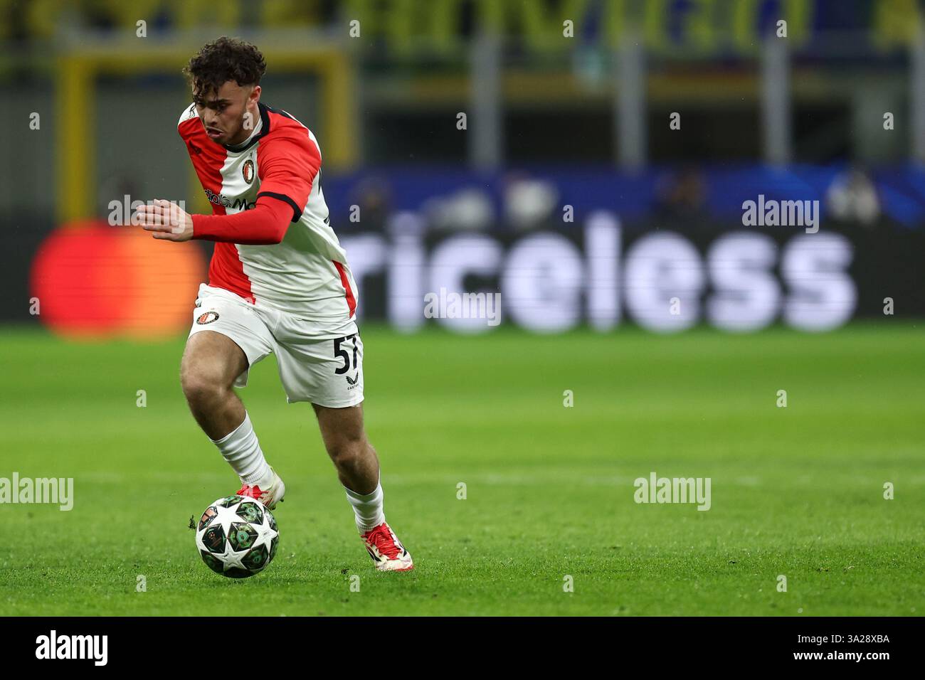 Milano, Italy. 11th Mar, 2025. Aymen Sliti of Feyenoord in action ...