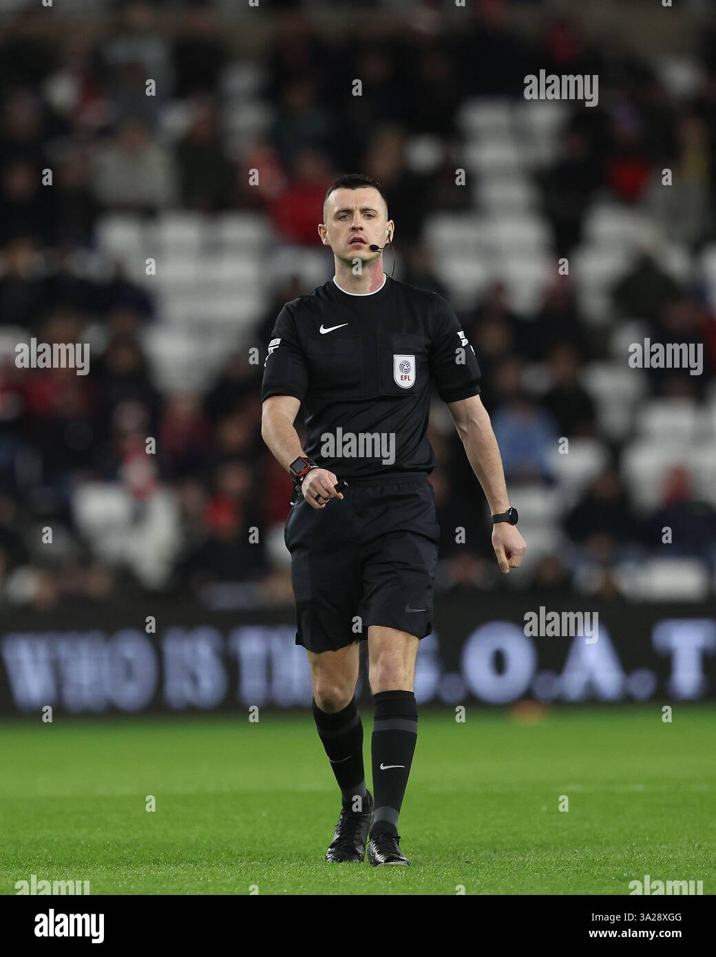 Match referee Lewis Smith during the Sky Bet Championship match between ...
