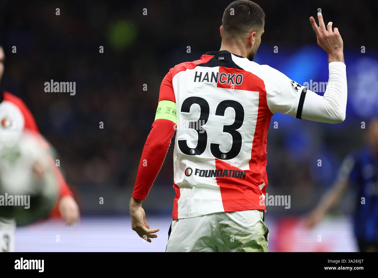 David Hancko of Feyenoord gestures during the UEFA Champions League ...
