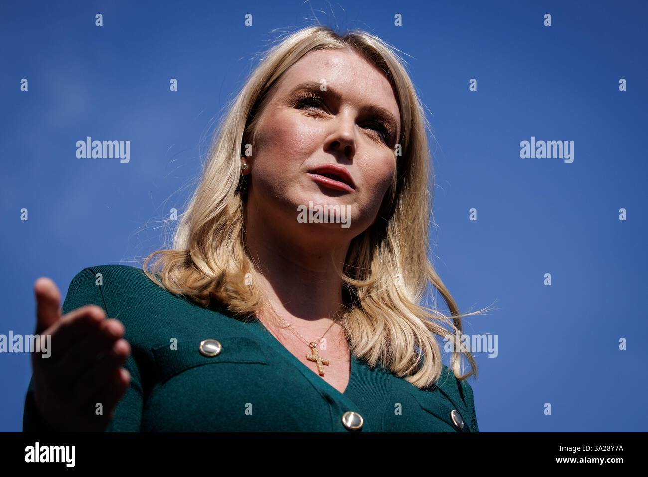 White House Press Secretary Karoline Leavitt speaks to reporters in ...