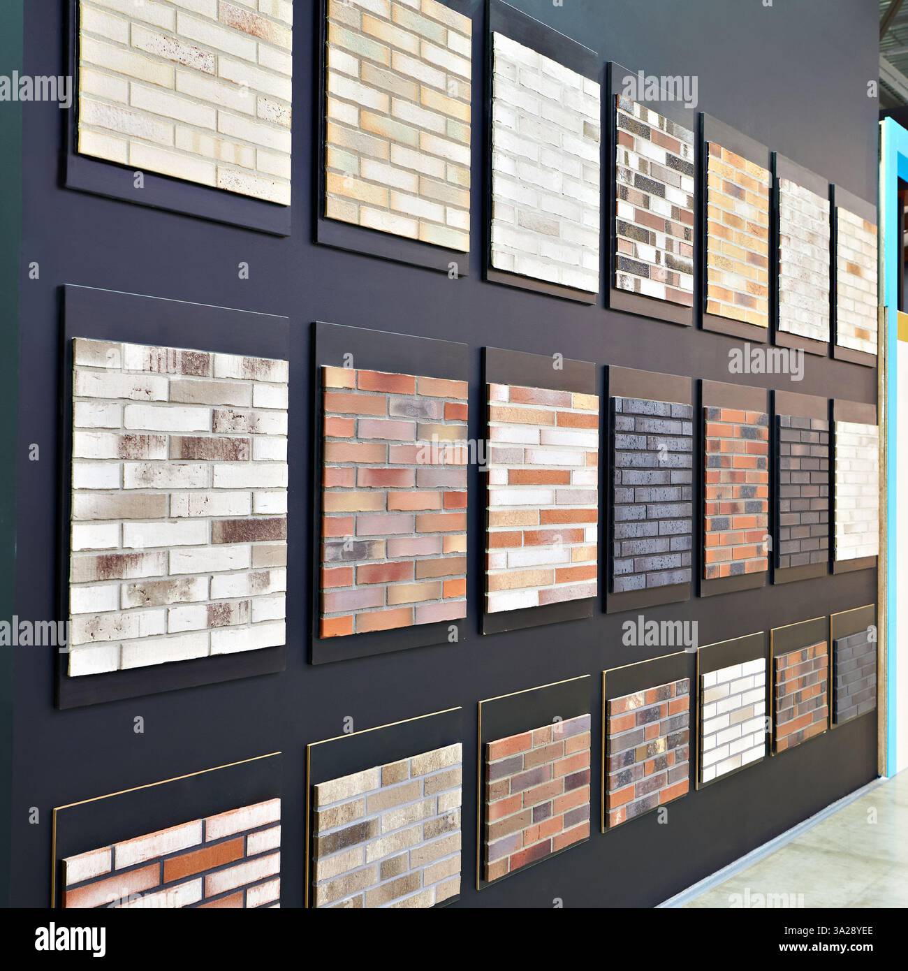 Samples of brick decorative wall panel on store exhibition Stock Photo ...