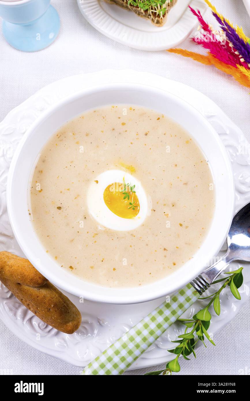 Easter in Polish: sour flour soup for Easter breakfast (?urek Stock ...