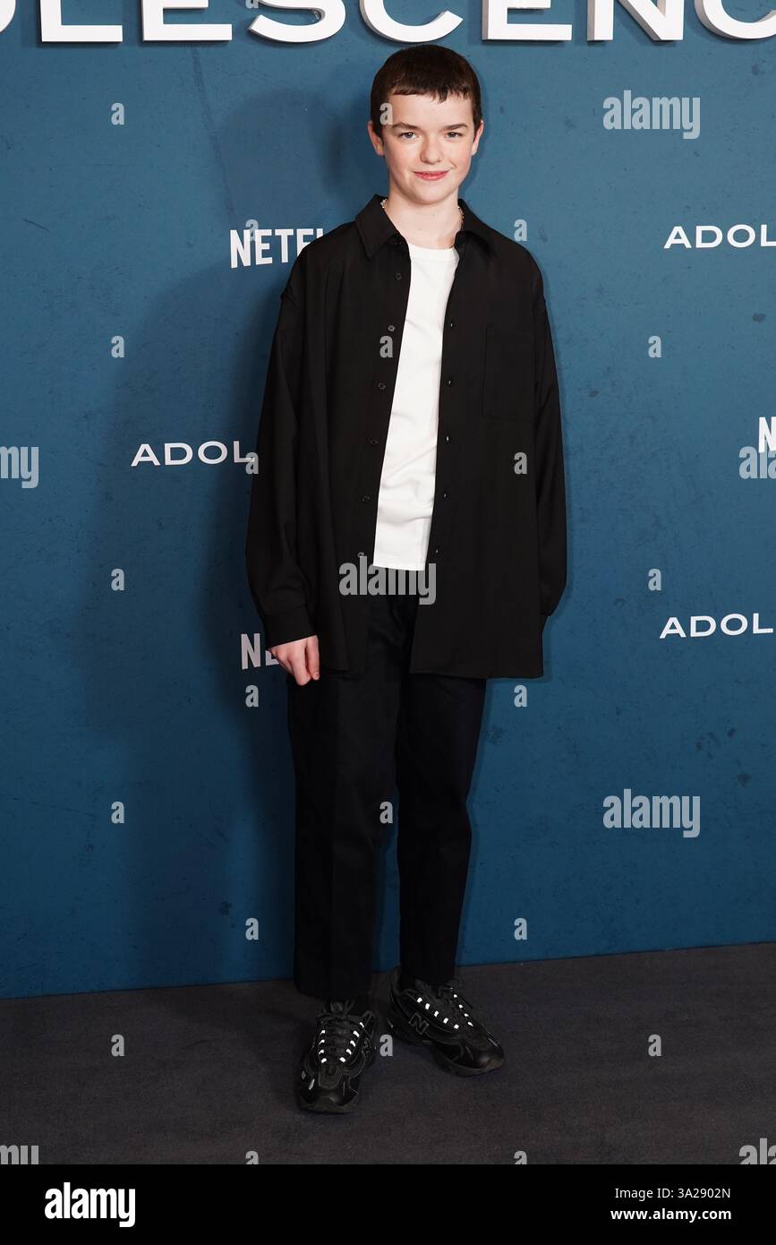 Owen Cooper arriving for the special screening of Adolescence, at BAFTA ...