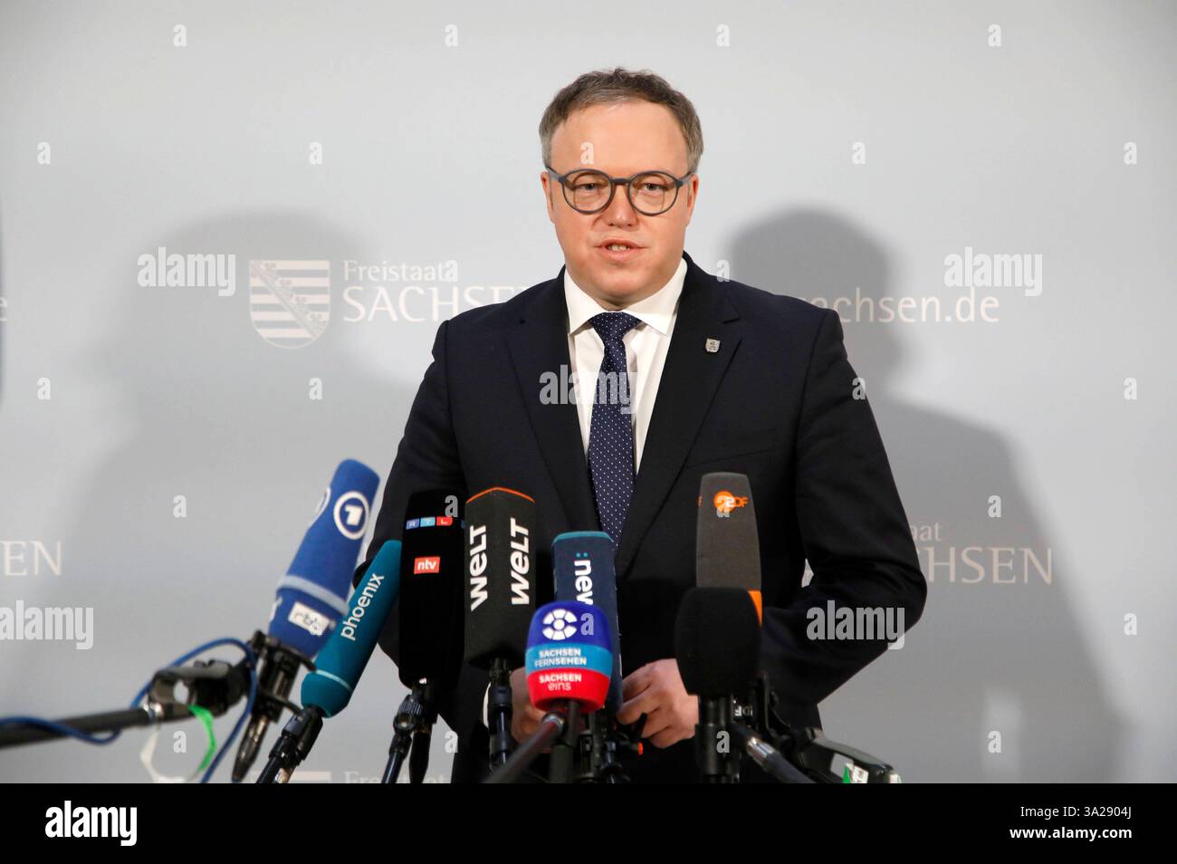 Mario Voigt bei der Konferenz der Regierungschefinnen und ...