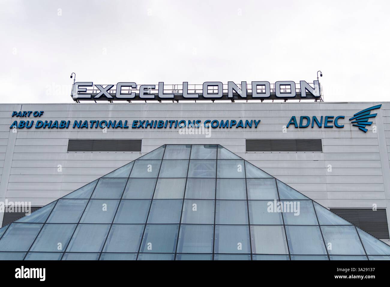 The main entrance outside the ExCel Centre in London, UK Stock Photo ...