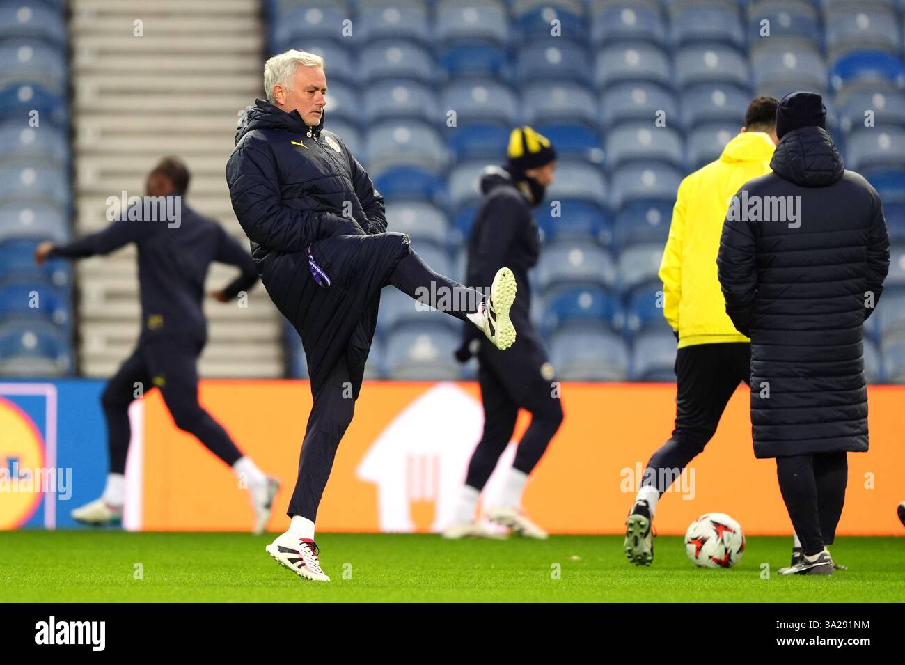 Fenerbahce manager Jose Mourinho during a training session at the Ibrox ...