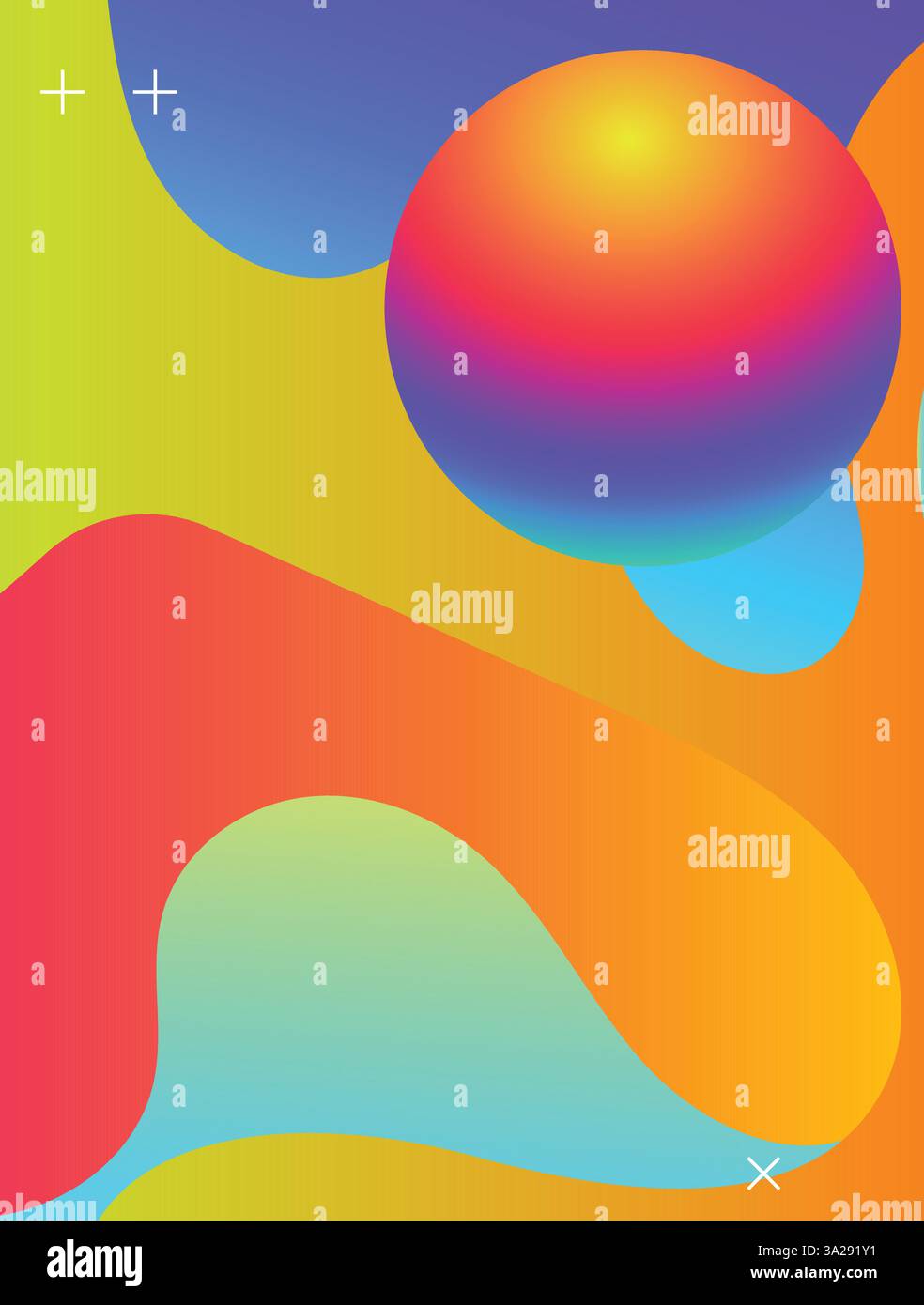 Trippy Gradient Waves for Electronic Dance Music Posters template. 3d ...